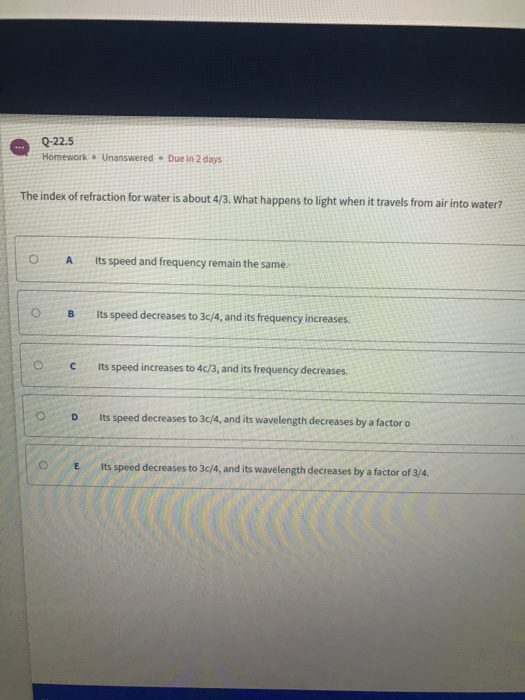 Solved 0-22.5 Homework Unanswered Due in 2 days The index of | Chegg.com