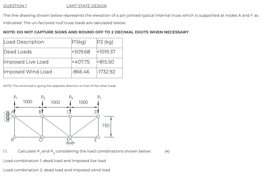 Solved QUESTION 1 LIMIT STATE DESIGN The line drawing shown | Chegg.com