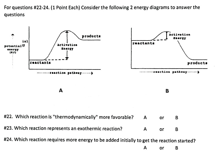 Solved For questions #22-24. (1 ﻿Point Each) ﻿Consider the | Chegg.com