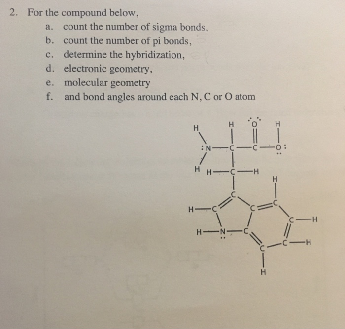 Solved 2. For the compound below, a. count the number of | Chegg.com