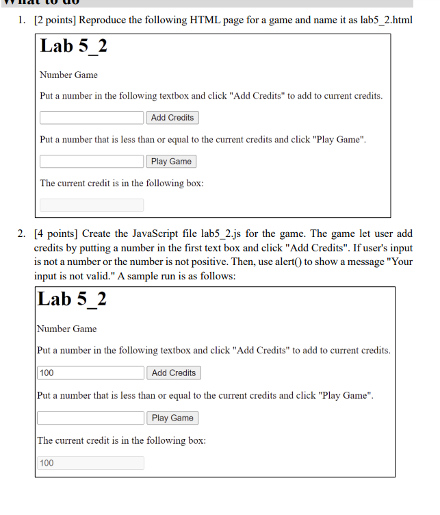 Solved 1. [2 points] Reproduce the following HTML page for a | Chegg.com
