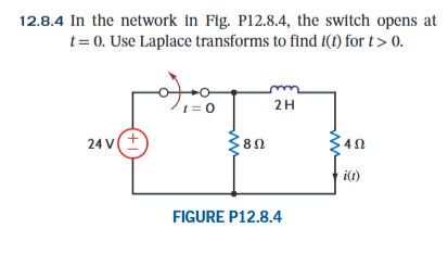 Solved 12.8.4 In ﻿the network in ﻿Fig. P12.8.4, ﻿the switch | Chegg.com