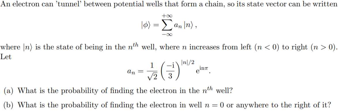 Solved An electron can 'tunnel' between potential wells that | Chegg.com