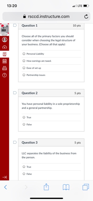 Solved 13:20 rsccd.instructure.com D Question 1 10 pts | Chegg.com
