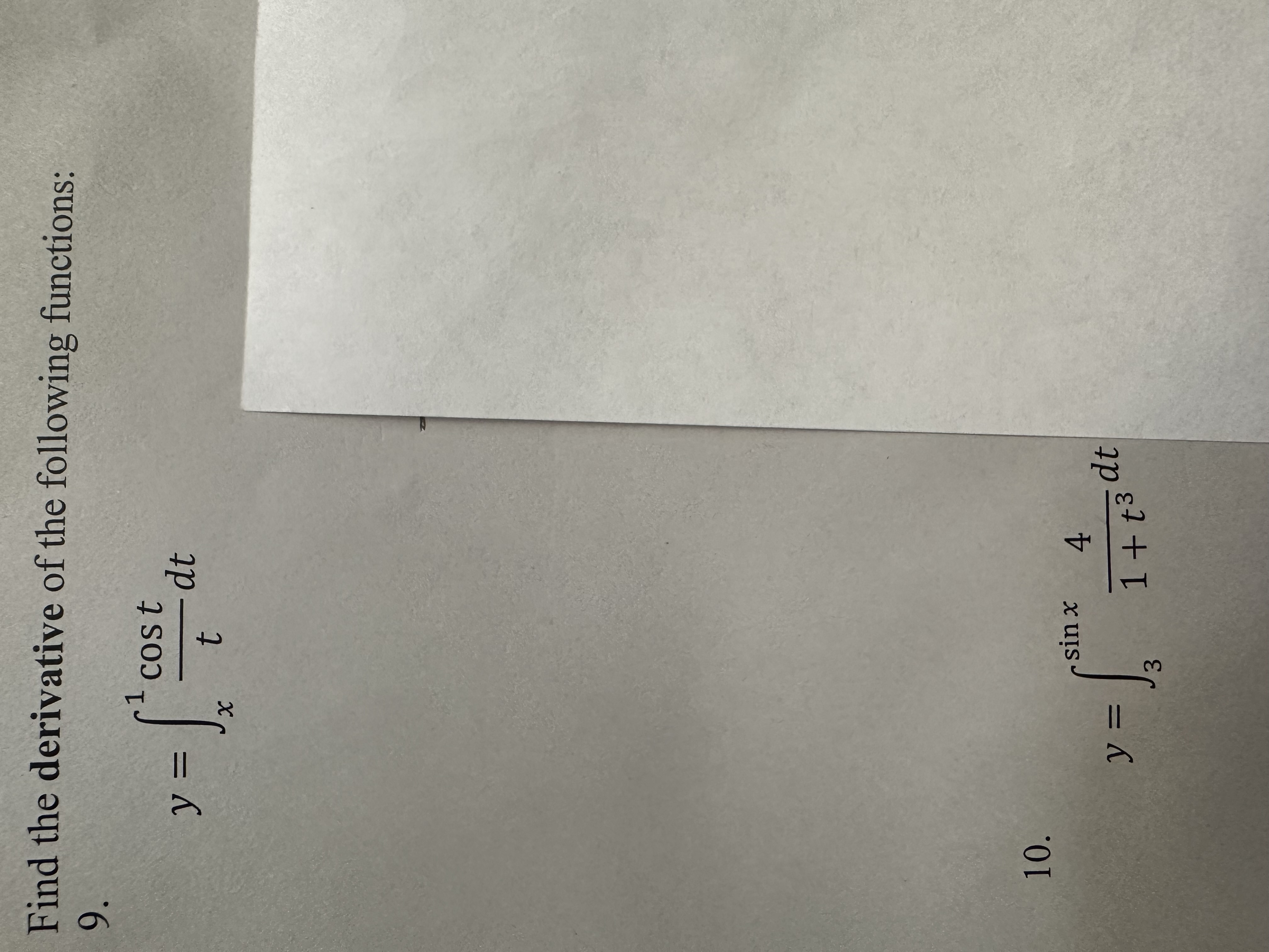 Solved Find the derivative of the following | Chegg.com