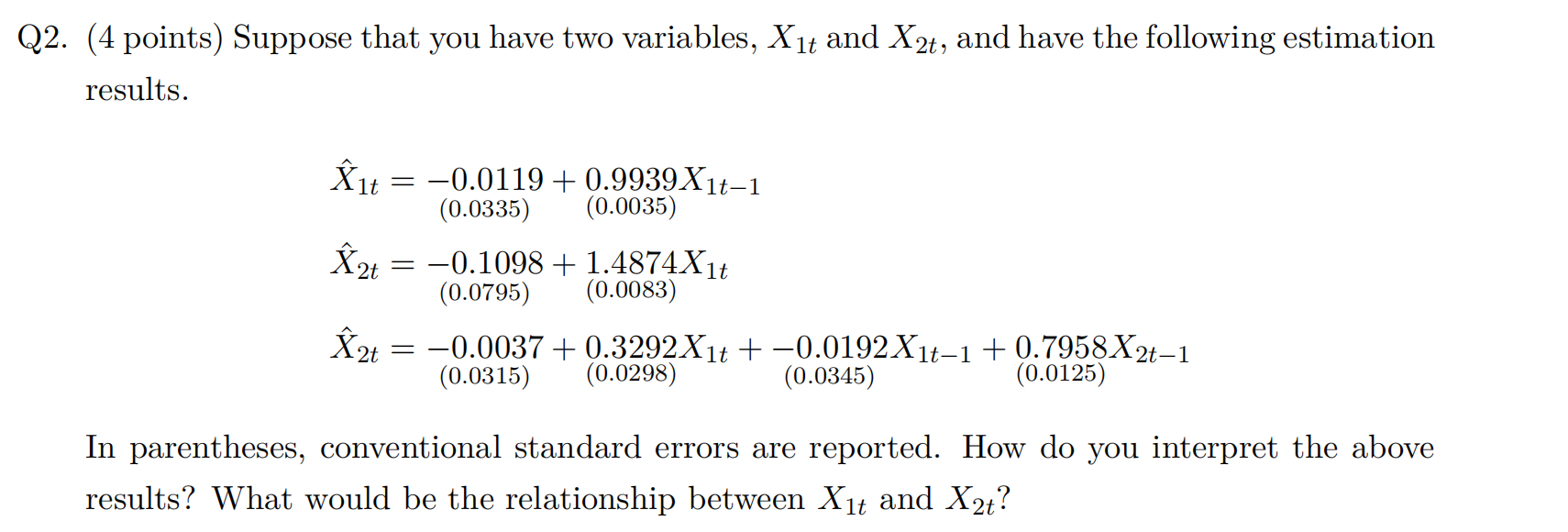 22. (4 points) Suppose that you have two variables, | Chegg.com