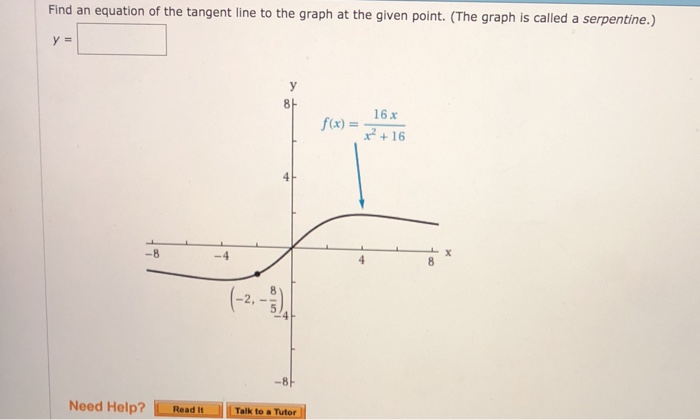 Solved Find an equation of the tangent line to the graph at | Chegg.com