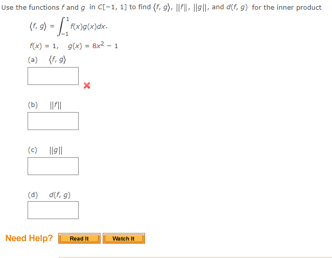 Solved Find (A,B), || A||- || B||, and d(A, B) for the | Chegg.com