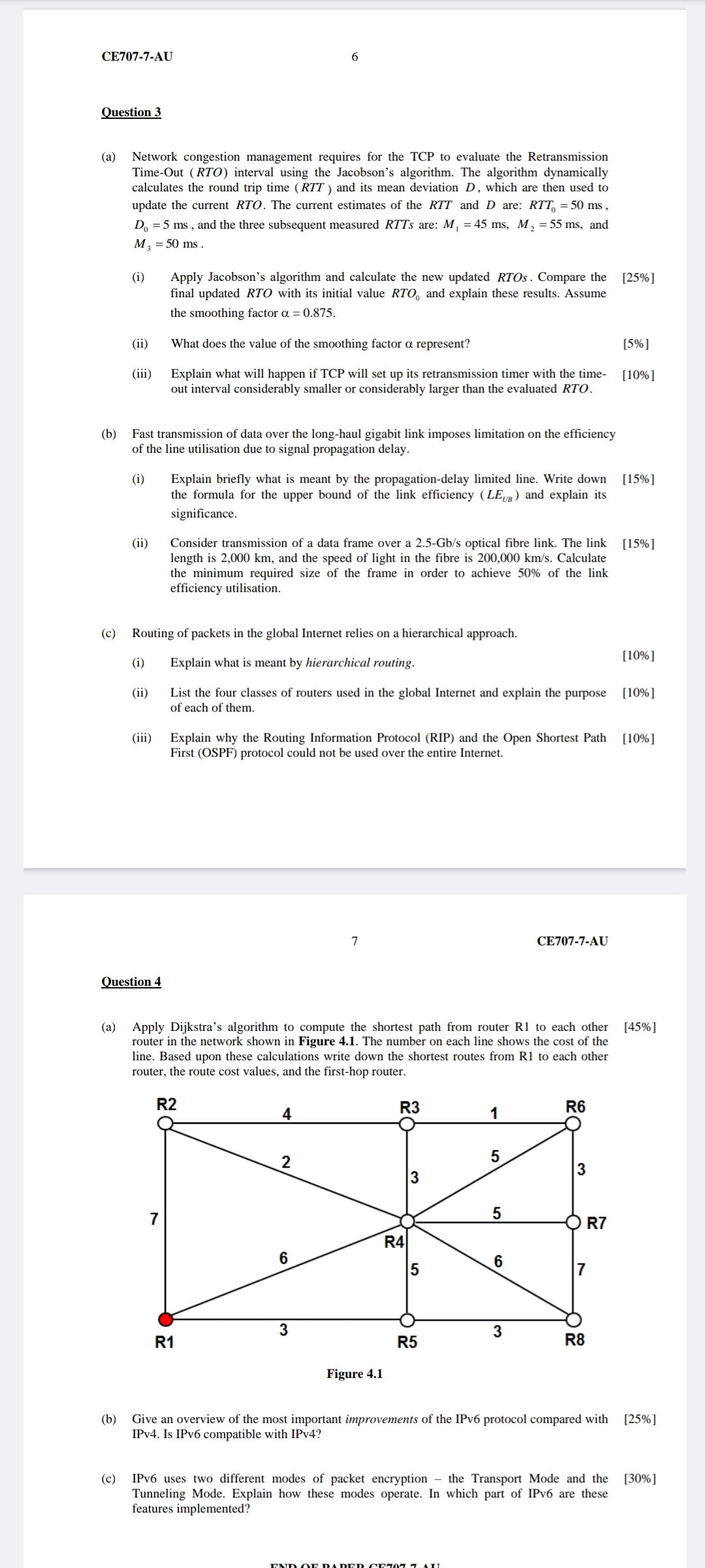 Solved Question 3(a) ﻿Network congestion management requires | Chegg.com