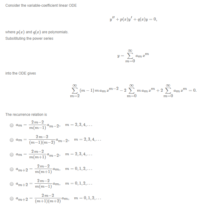 Solved Consider the variable-coefficient linear ODE y" | Chegg.com