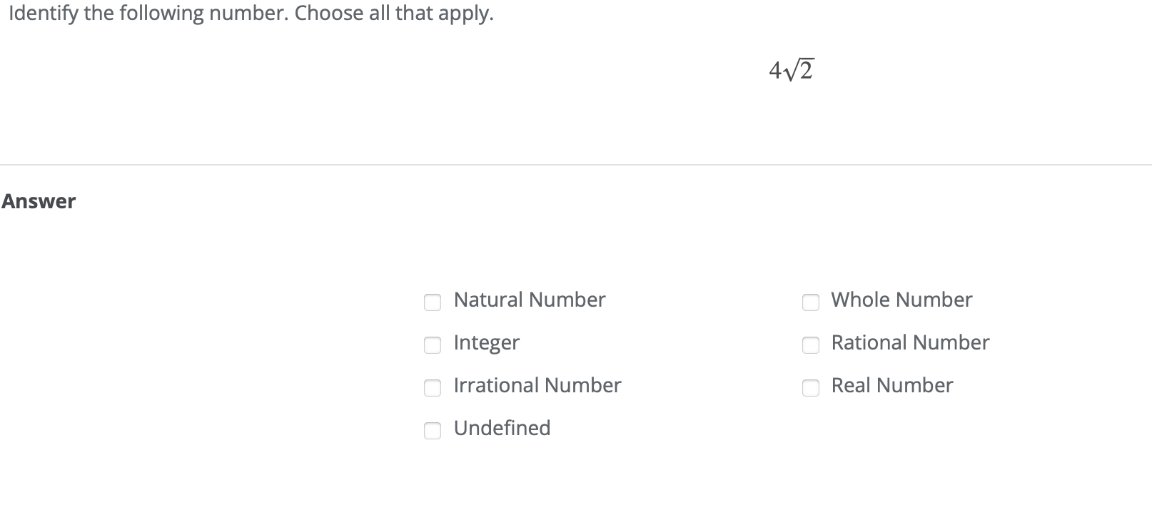 Solved Identify the following number. Choose all that | Chegg.com