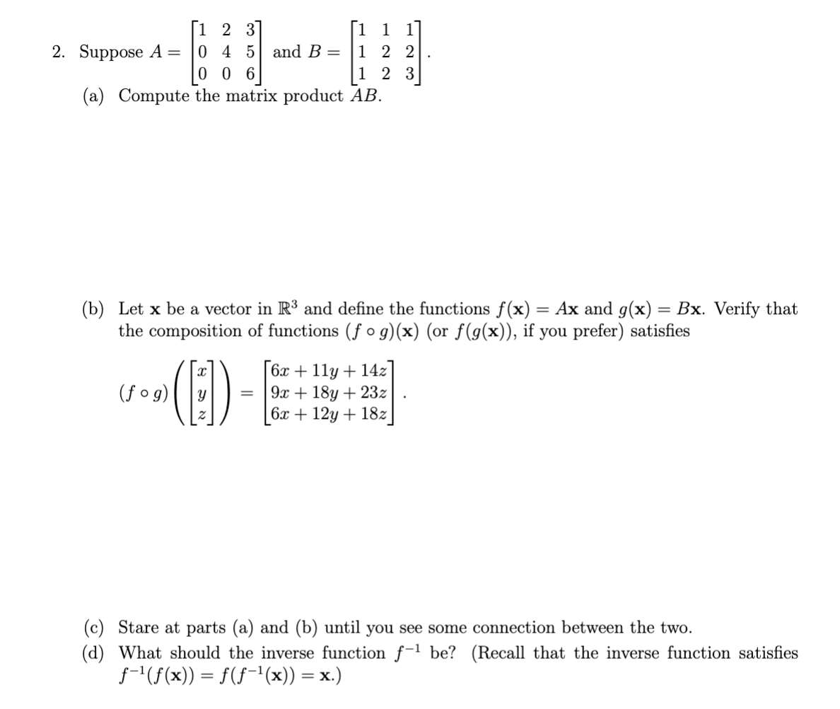 Solved Suppose A=⎣⎡100240356⎦⎤ and B=⎣⎡111122123⎦⎤ (a) | Chegg.com