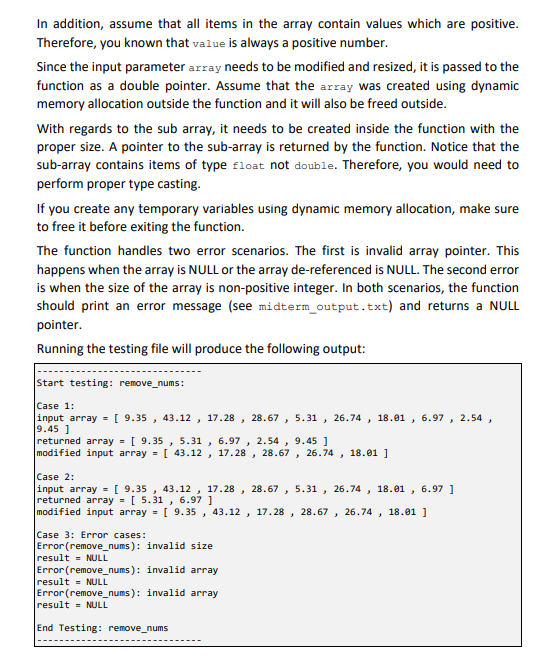 Solved Task 2: Removing Array Items Implement the function: | Chegg.com