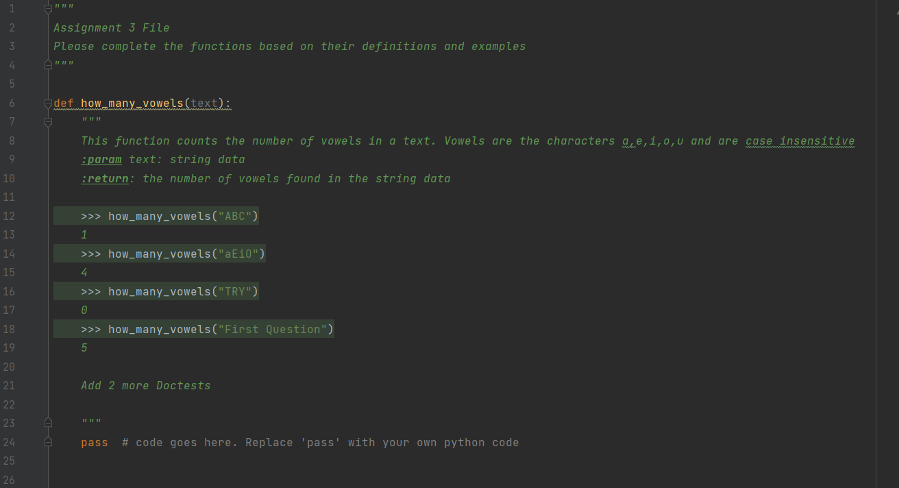 Solved Complete Task 1: how_many_vowels 1) Complete the | Chegg.com