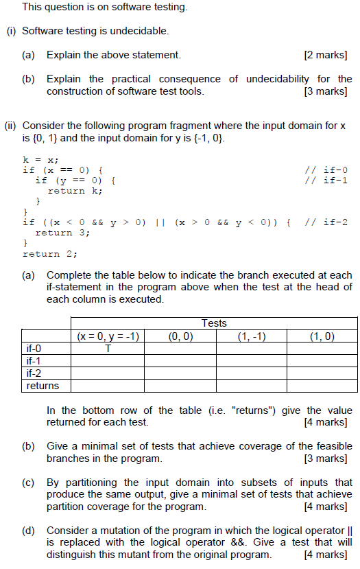 Solved This Question Is On Software Testing I Software 1296