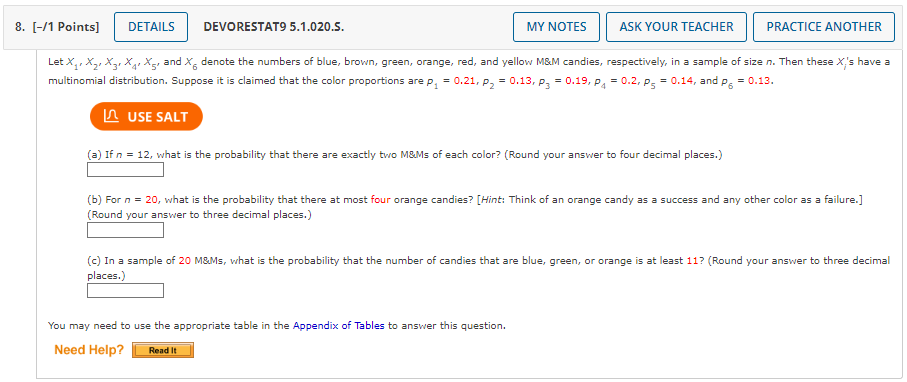 Solved 8. [-/1 Points] DETAILS DEVORESTAT9 5.1.020.5. MY | Chegg.com