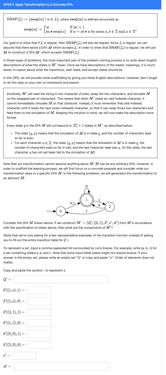 SWAP(L):={swap(w)|winL}, where swap(w) is defined | Chegg.com