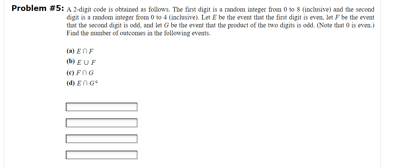 Solved oblem #5: A 2-digit code is obtained as follows. The | Chegg.com