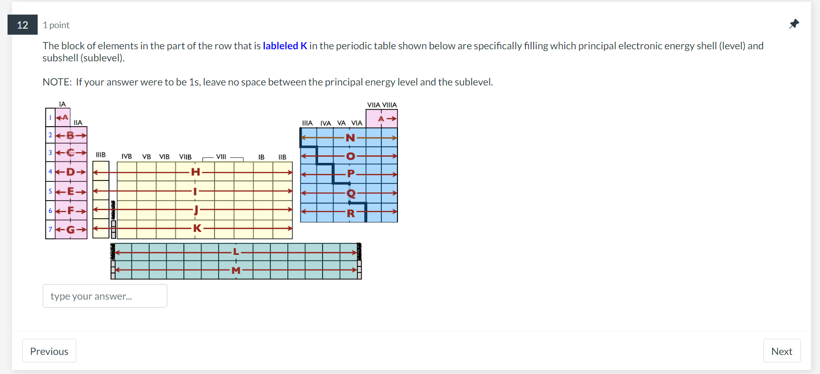 Solved The block of elements in the part of the row that is | Chegg.com