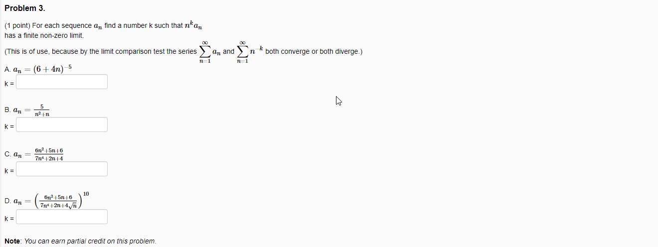 Solved Problem 3 1 Point For Each Sequence An Find A