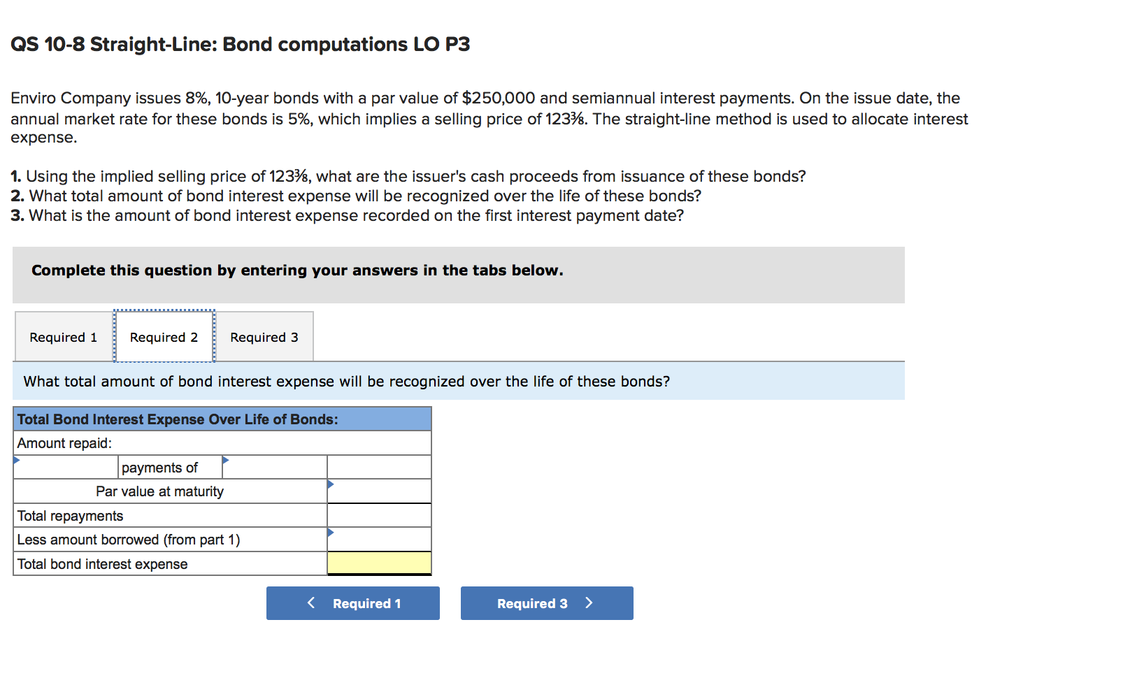 Solved QS 10-8 Straight-Line: Bond computations LO P3 Enviro | Chegg.com