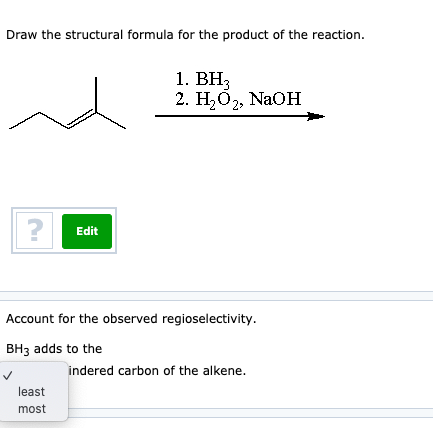Solved Draw the structural formula for the product of the | Chegg.com