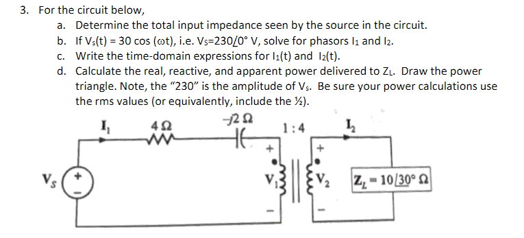 Solved 3. For the circuit below, a. Determine the total | Chegg.com