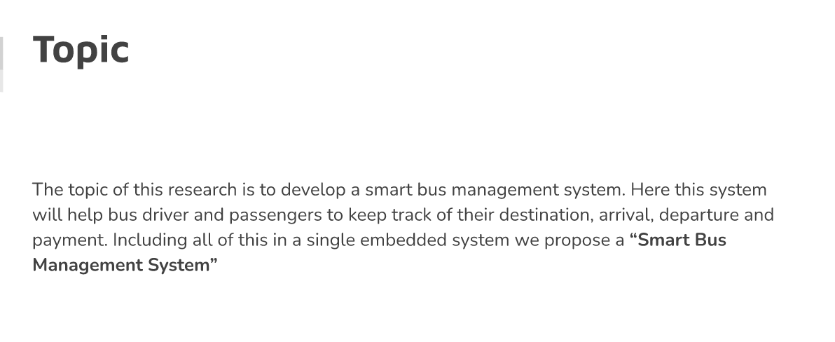 Solved TOPIC OF THE TITLE IS : SMART BUS MANAGEMENT | Chegg.com