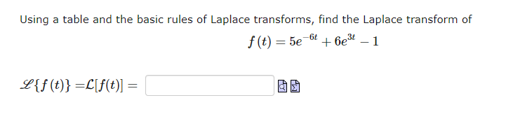 Solved Using a table and the basic rules of Laplace | Chegg.com