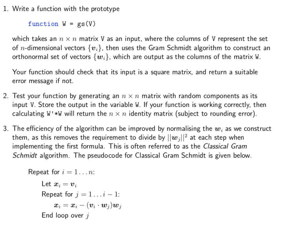 Solved Pictures Are Below The Gram Schmidt Algorithm To