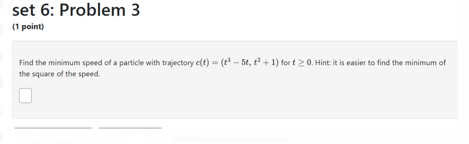 Solved Find the minimum speed of a particle with trajectory | Chegg.com