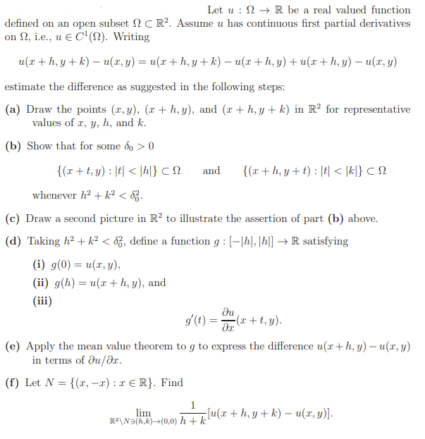 Solved Let u:Ω→R be a real valued function defined on an | Chegg.com
