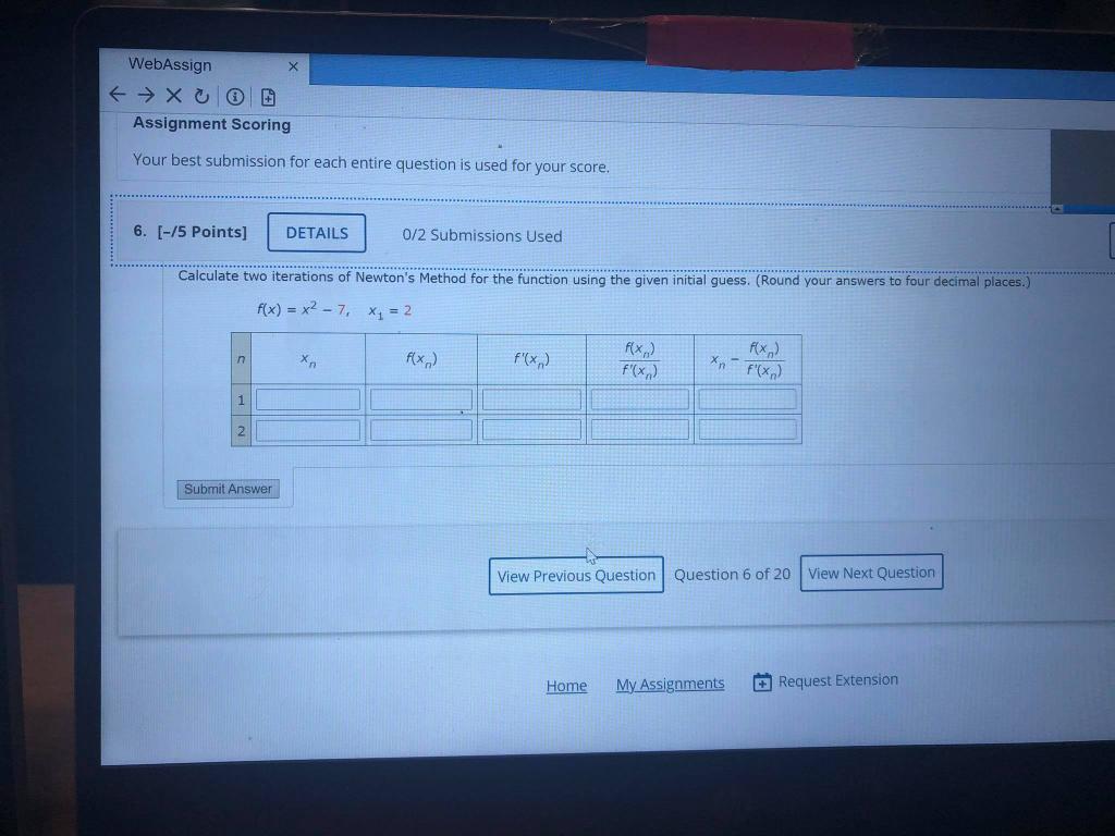 Solved X WebAssign « » X 0 @ 6 Assignment Scoring Your best | Chegg.com