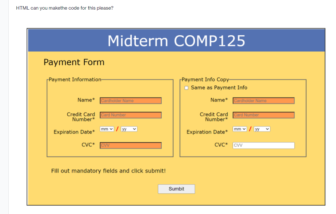 Solved Need javascript and css for this please?Has to be | Chegg.com