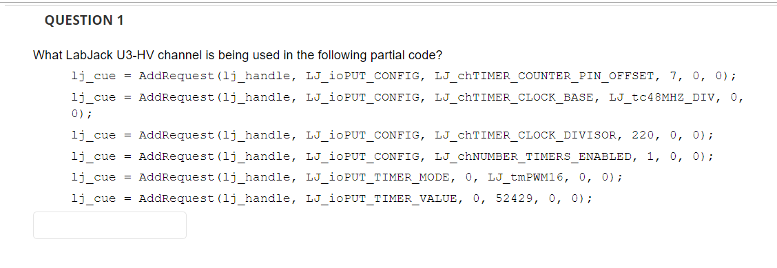 What LabJack U3-HV channel is being used in the | Chegg.com