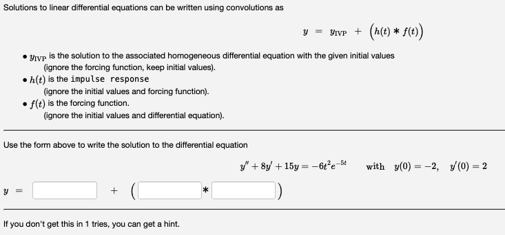 Solved Solutions To Linear Differential Equations Can Be