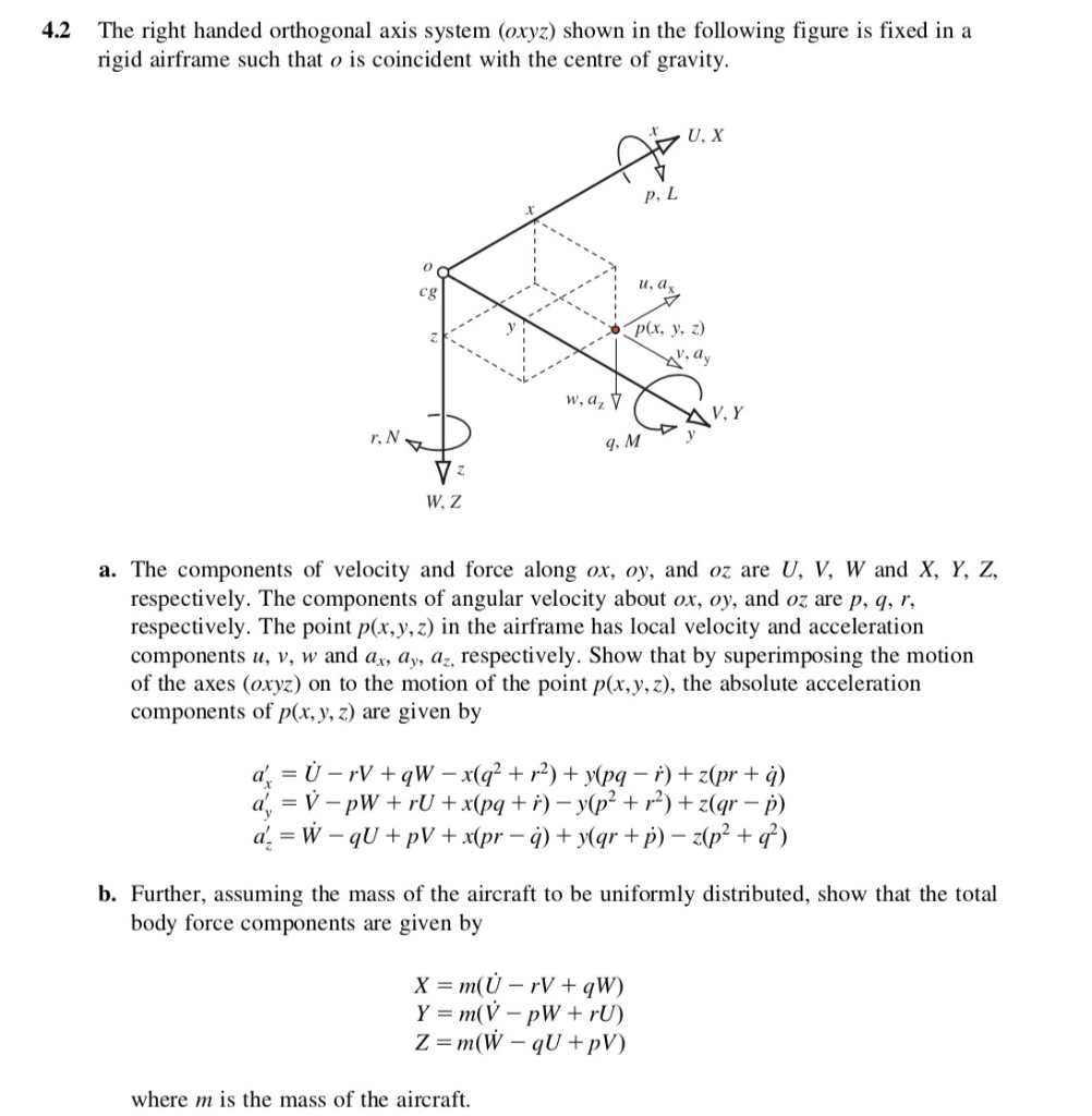 4.2 The right handed orthogonal axis system (oxyz) | Chegg.com