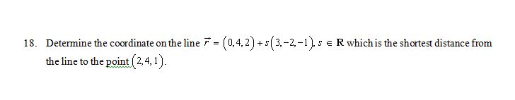 Solved 18. Determine the coordinate on the line ? = (0,4, 2) | Chegg.com
