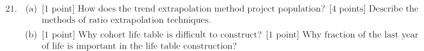 Solved 21. (a) [1 point] How does the trend extrapolation | Chegg.com
