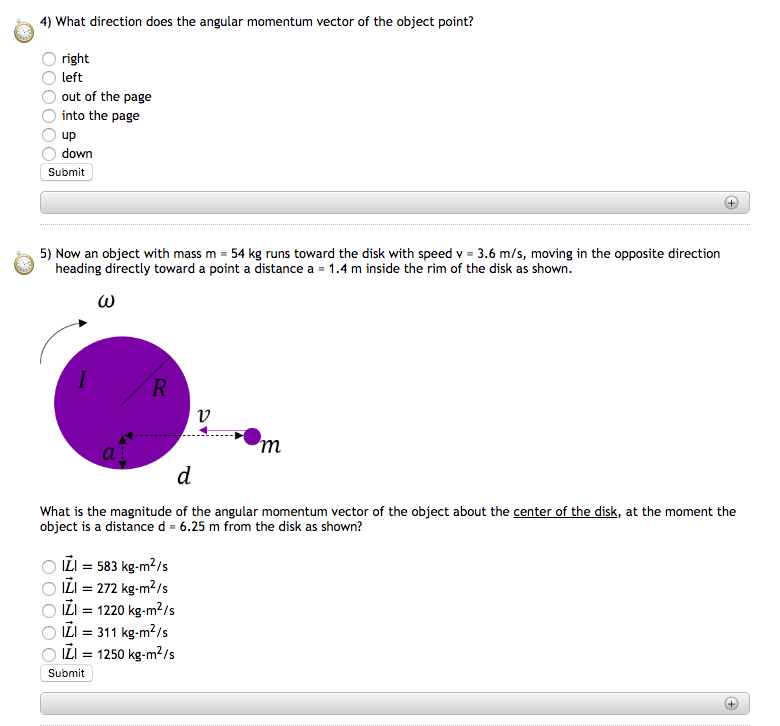 Solved Angular Momentum 1 23456 Limited Attempt Cluster Item | Chegg.com