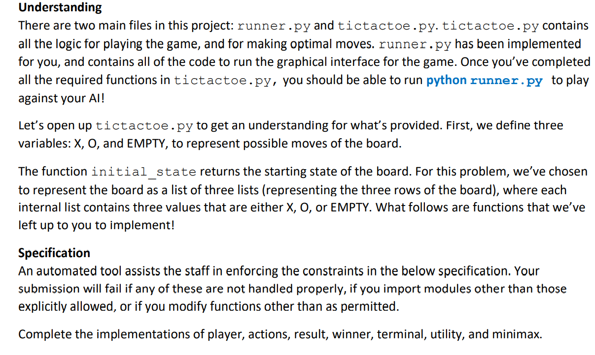 Solved Define the minimax function only in python | Chegg.com Solved Define the minimax function only in python | Chegg.com