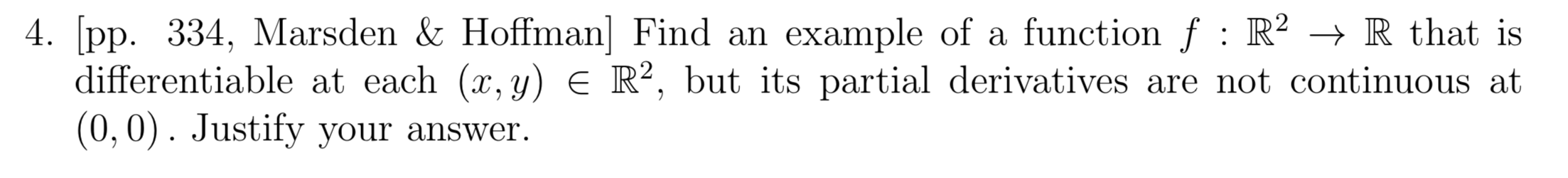 Solved 4. (pp. 334, Marsden & Hoffman) Find an example of a | Chegg.com