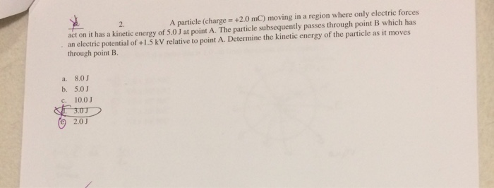 Solved A particle (charge = +2.0 mC) moving in a region | Chegg.com