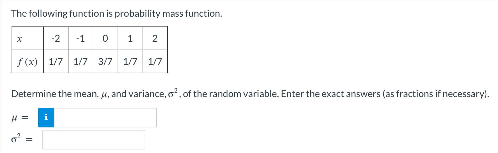 Solved The following function is probability mass function. | Chegg.com
