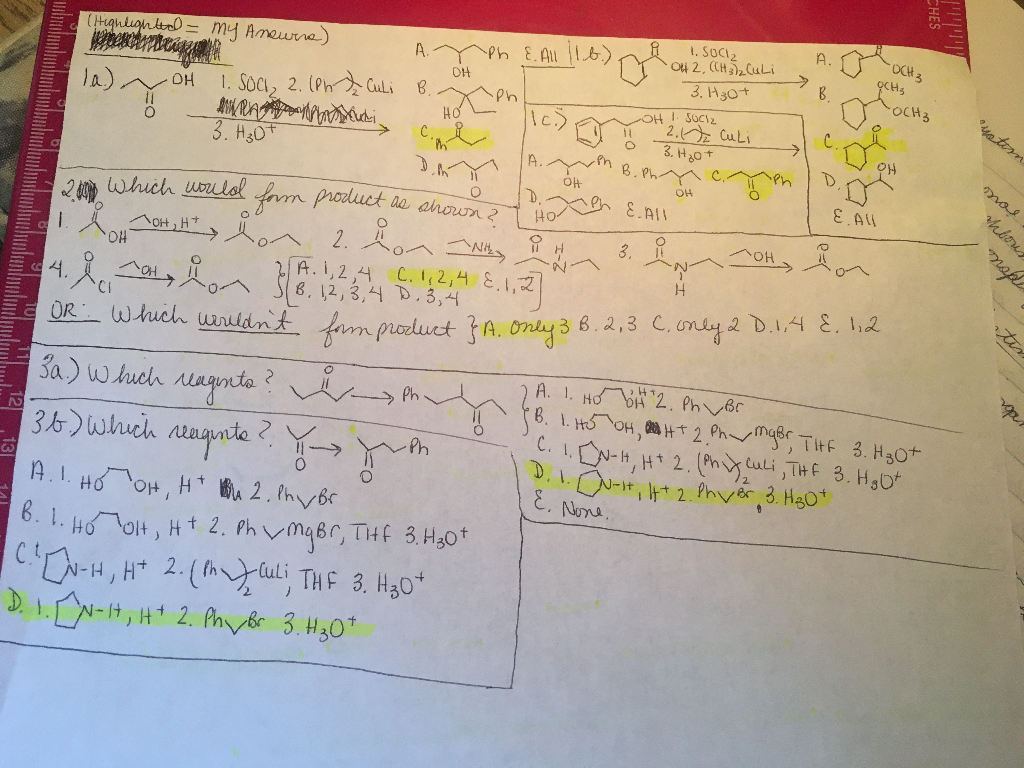 Solved Can you verify my highlighted answers? If they're | Chegg.com