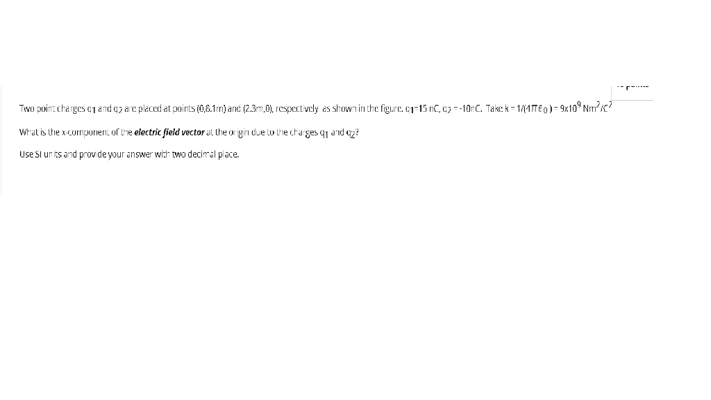 Solved Two point charges cy and g ac placed at points | Chegg.com
