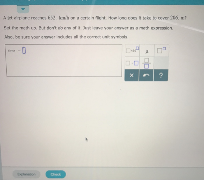Solved A jet airplane reaches 652. km/h on a certain flight. | Chegg.com