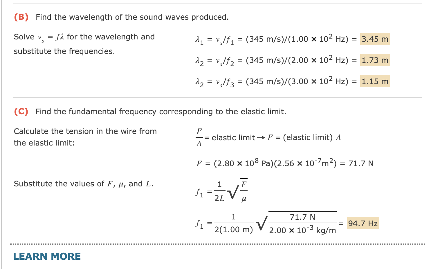 Solved (B) Find the wavelength of the sound waves produced. | Chegg.com