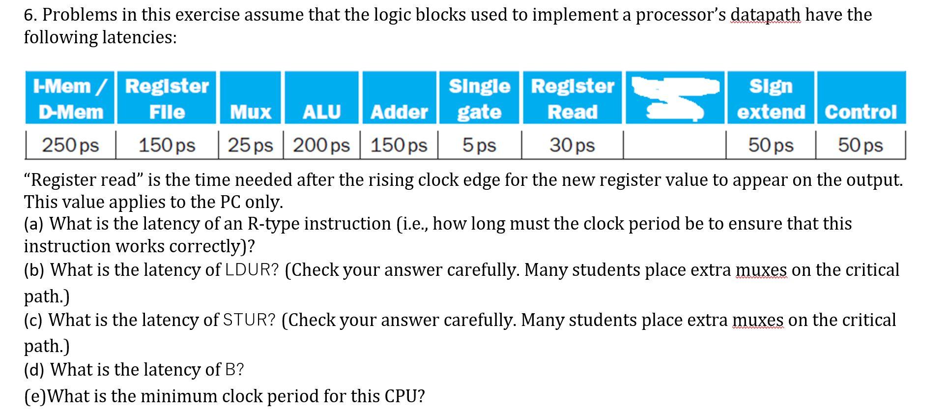 Solved 6. Problems in this exercise assume that the logic | Chegg.com