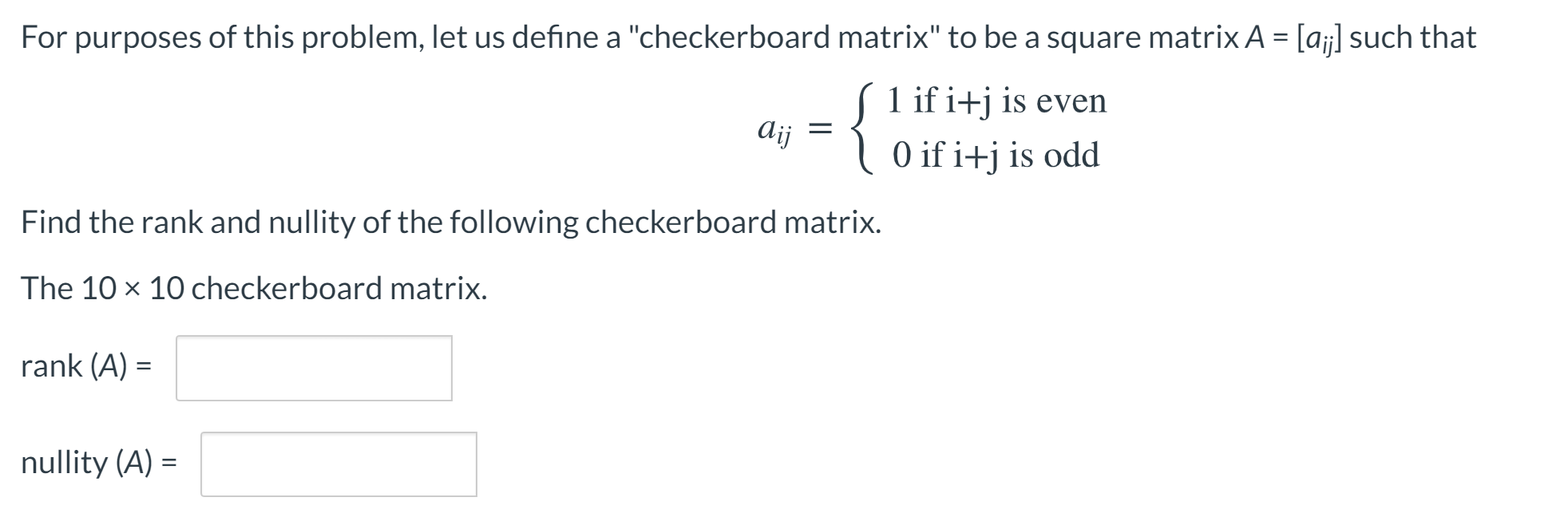 Solved For purposes of this problem, let us define a | Chegg.com
